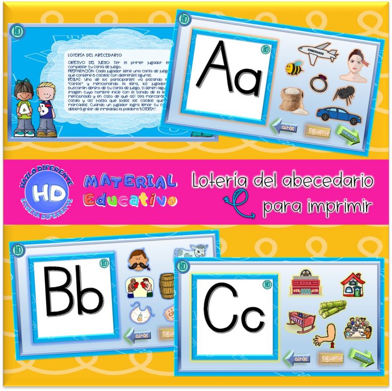 LOTERIA DEL ABECEDARIO MATERIAL PARA IMPRIMIR – Hazlo Diferente