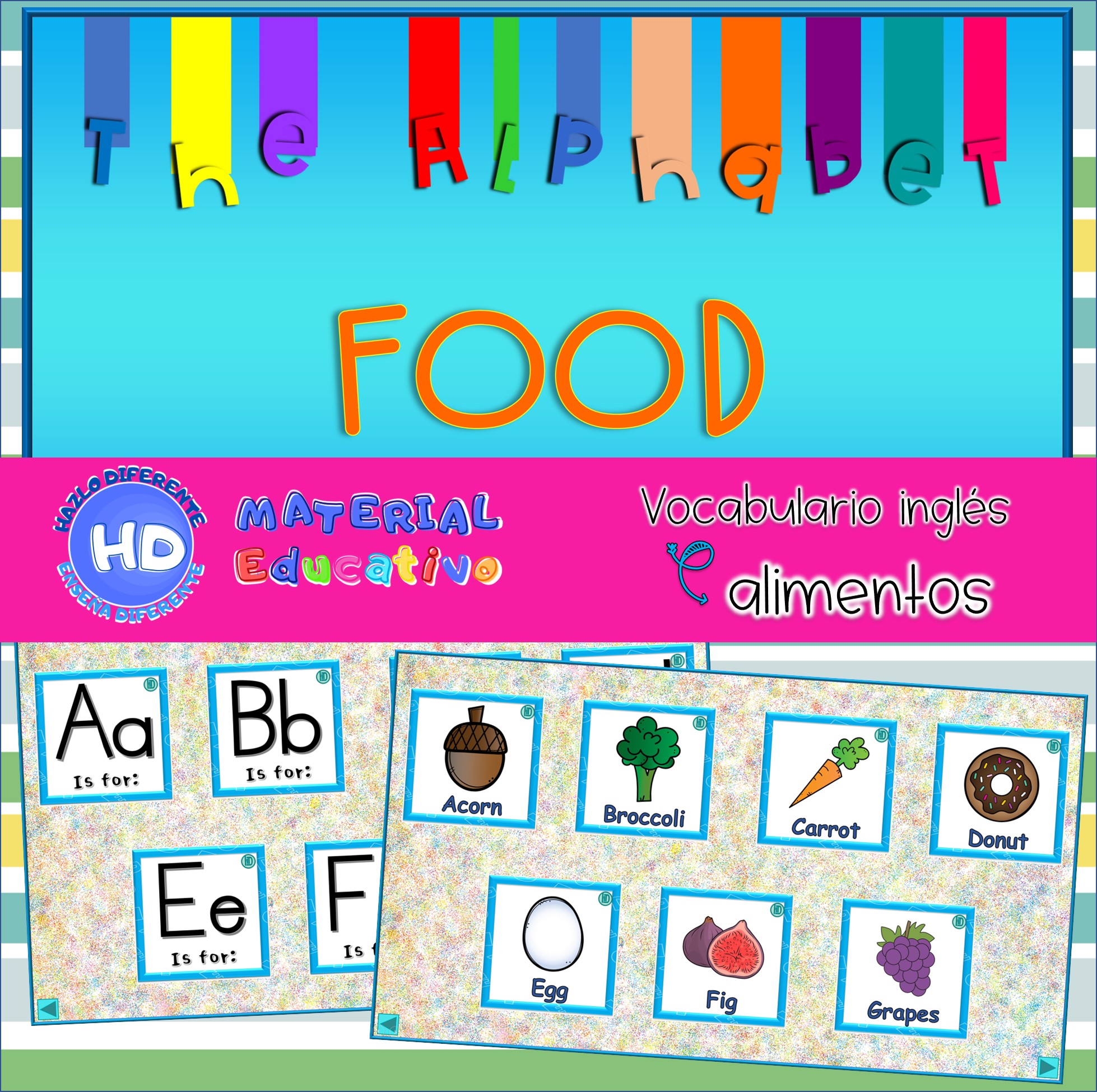 The alphabet Food (El orden de las letras con el tema de alimentos ...