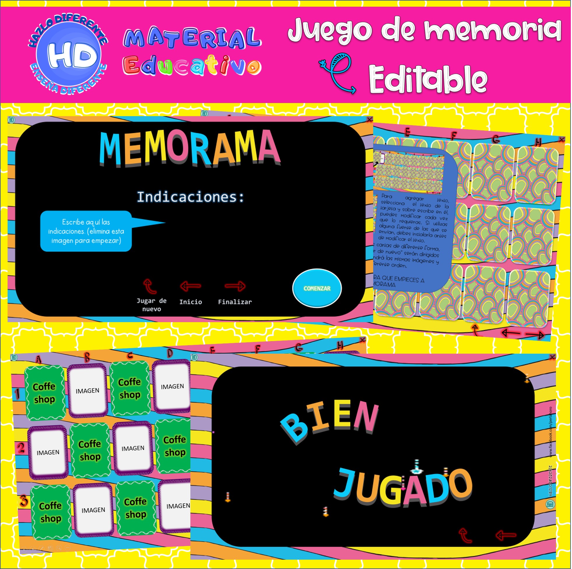 Memorama EDITABLE – Hazlo Diferente