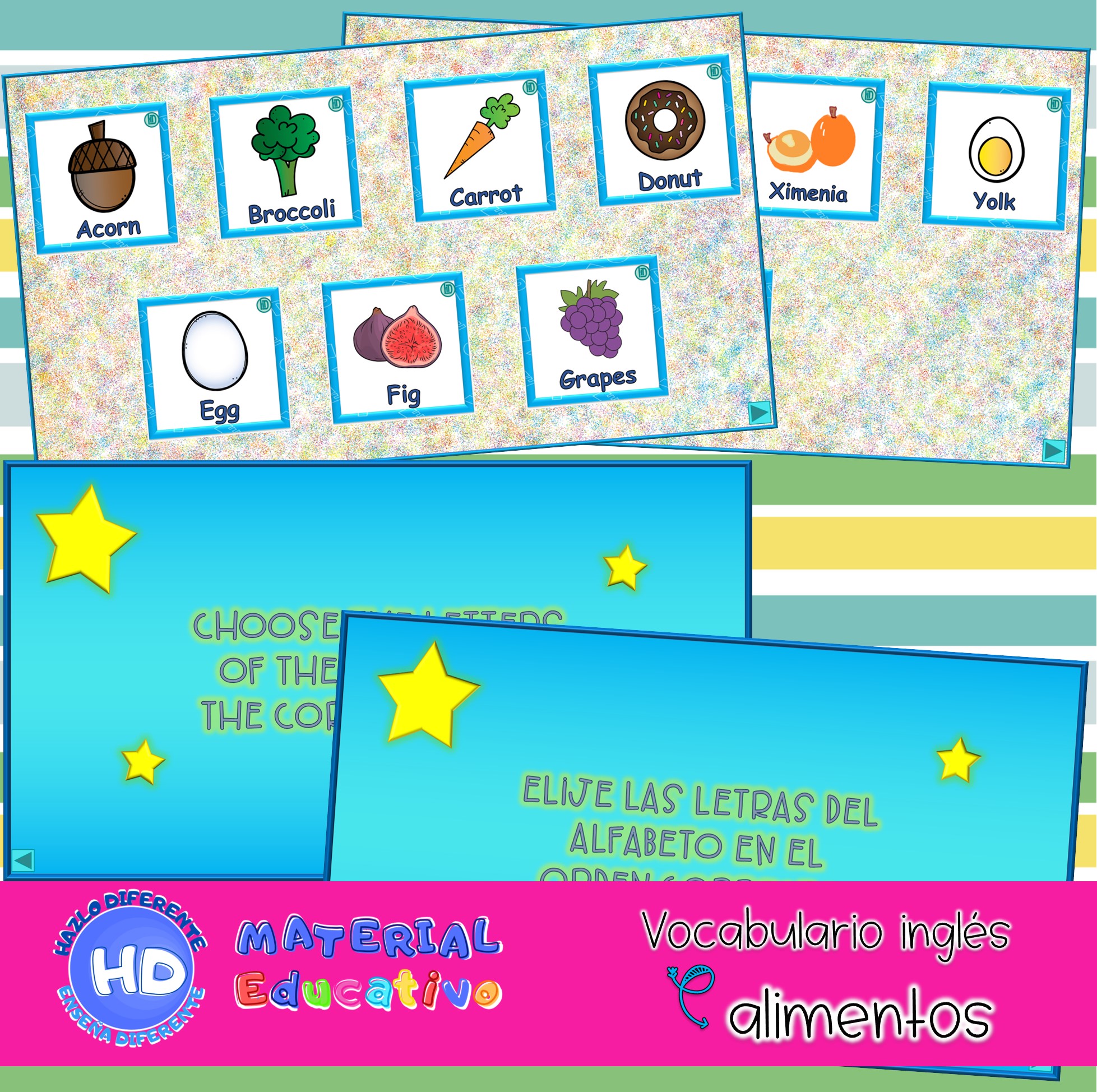The alphabet Food (El orden de las letras con el tema de alimentos ...