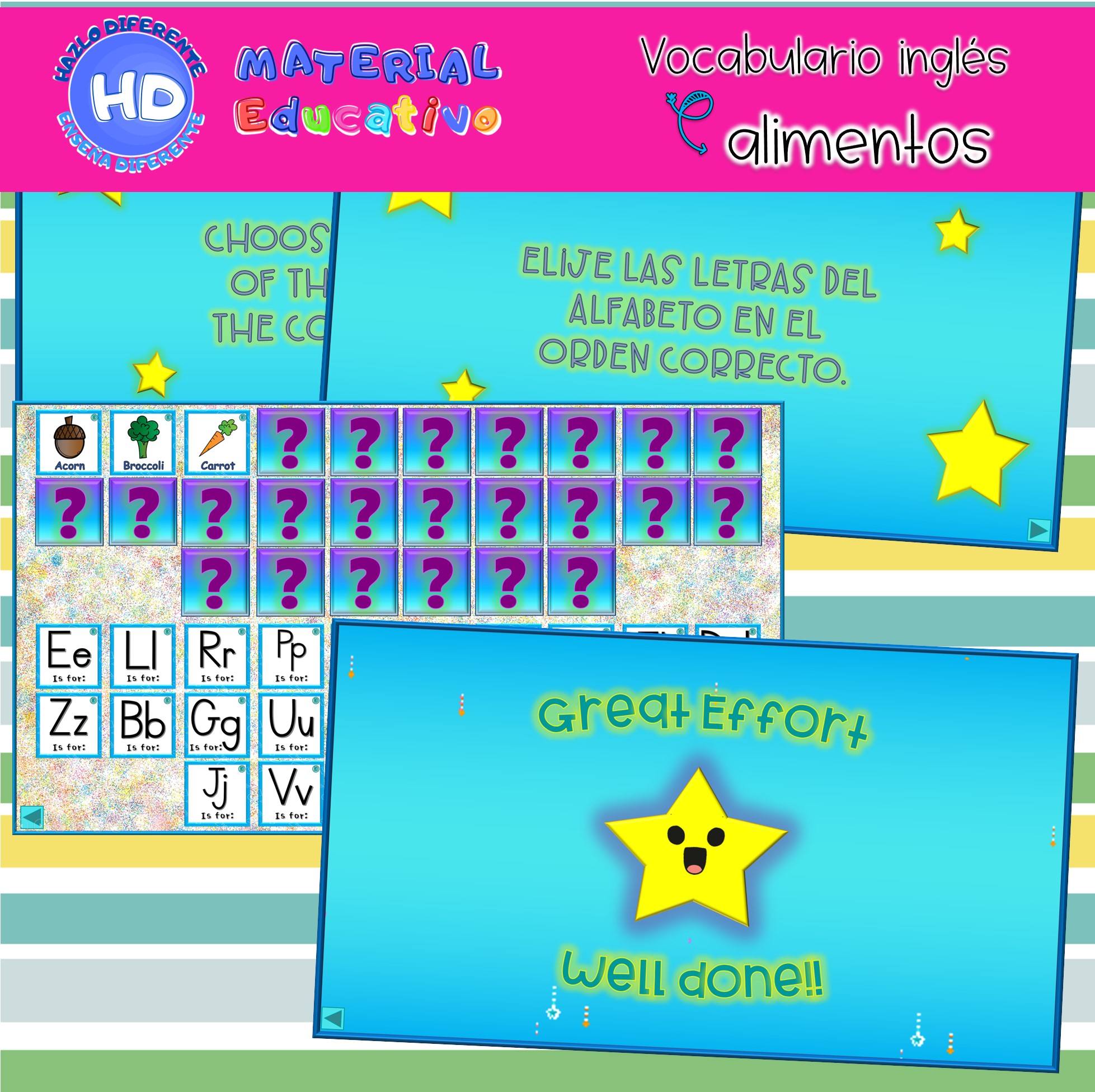 The alphabet Food (El orden de las letras con el tema de alimentos ...