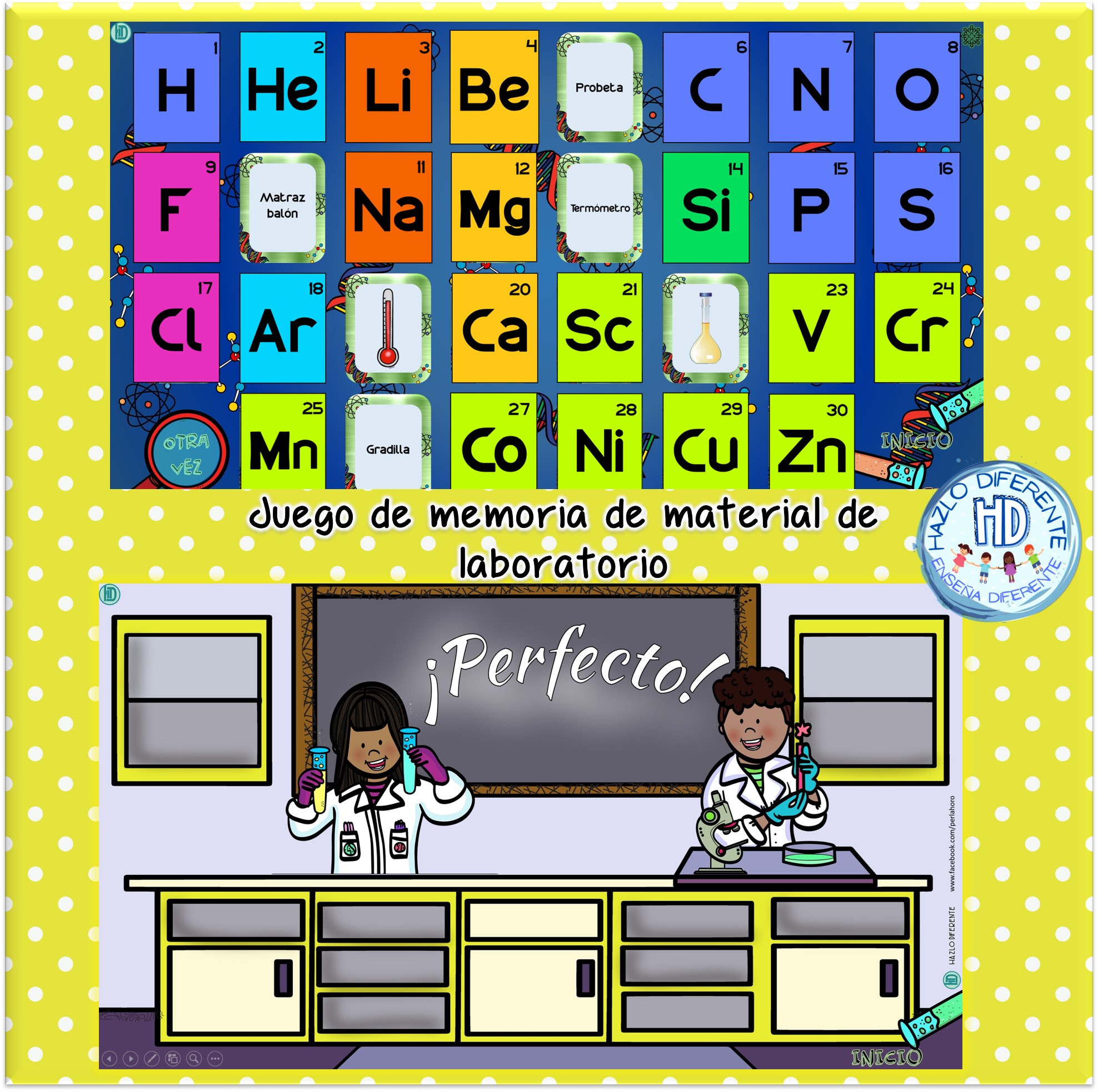 MATERIALES DE LABORATORIO JUEGO DE MEMORIA – Hazlo Diferente