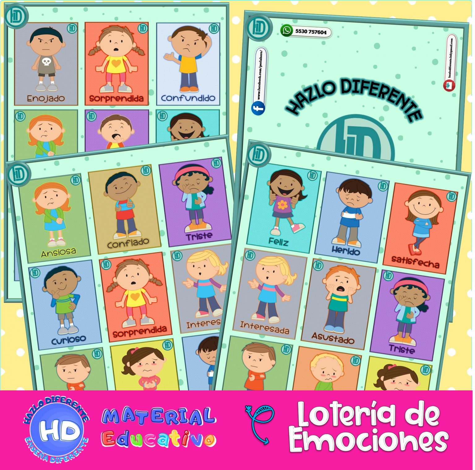 Lotería de las Emociones en PDF – Hazlo Diferente