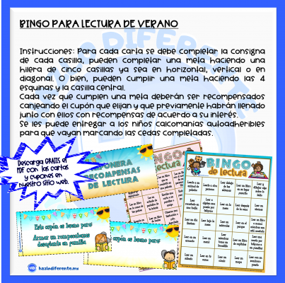 BINGO DE LECTURA – Hazlo Diferente