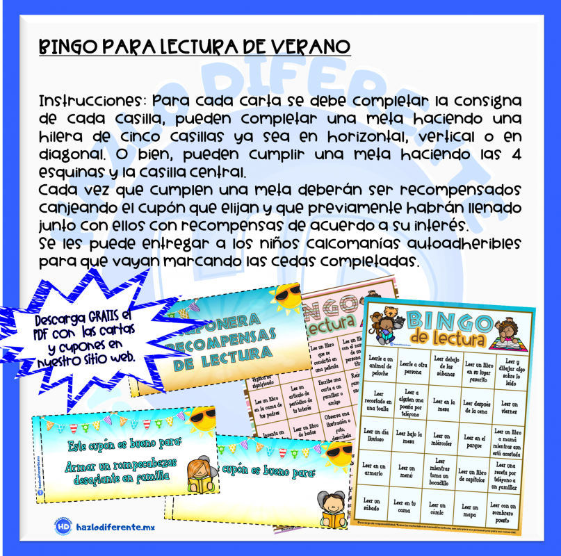 BINGO DE LECTURA – Hazlo Diferente