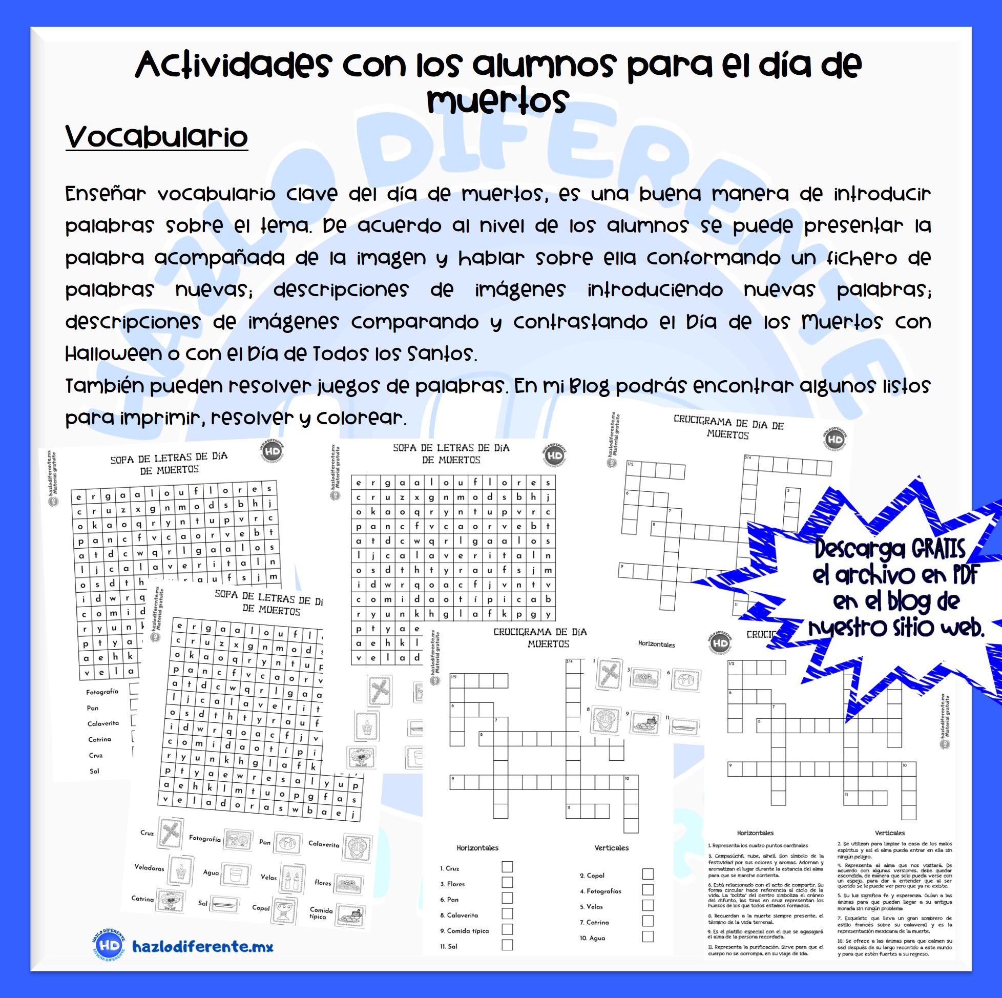 JUEGO CON PALBRAS DE DÍA DE MUERTOS – Hazlo Diferente
